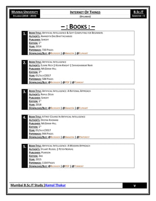 Internet of Things – Syllabus (2018 - 2019) [Mumbai University] | PDF