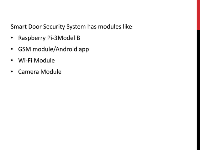 IOT in security camera and door unlock system | PPT