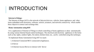 Home automation using IoT literature review ppt | PPTX