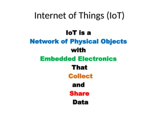 IOT Presentation for Students to present in the class | PPTX