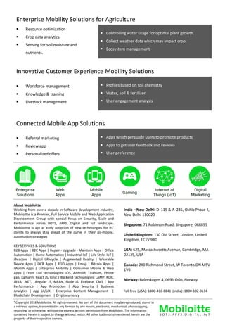 Iot Agriculture Mobiloitte | PDF