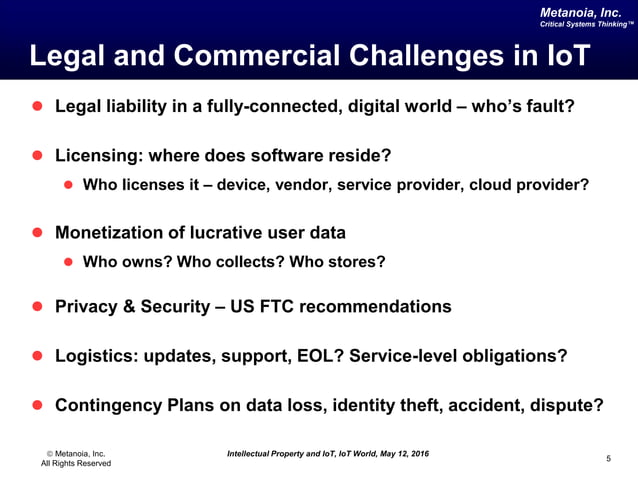 Intellectual Property Challenges and IoT | PPT