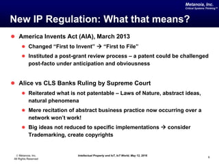 Intellectual Property Challenges and IoT | PPT