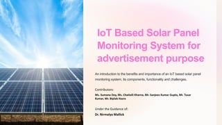 IoT-Based-Solar-Panel-Monitoring-System: Beginning of a Final Year Project | PPT