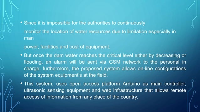 Io t based water level monitoring system of dams in | PPTX | Internet ...