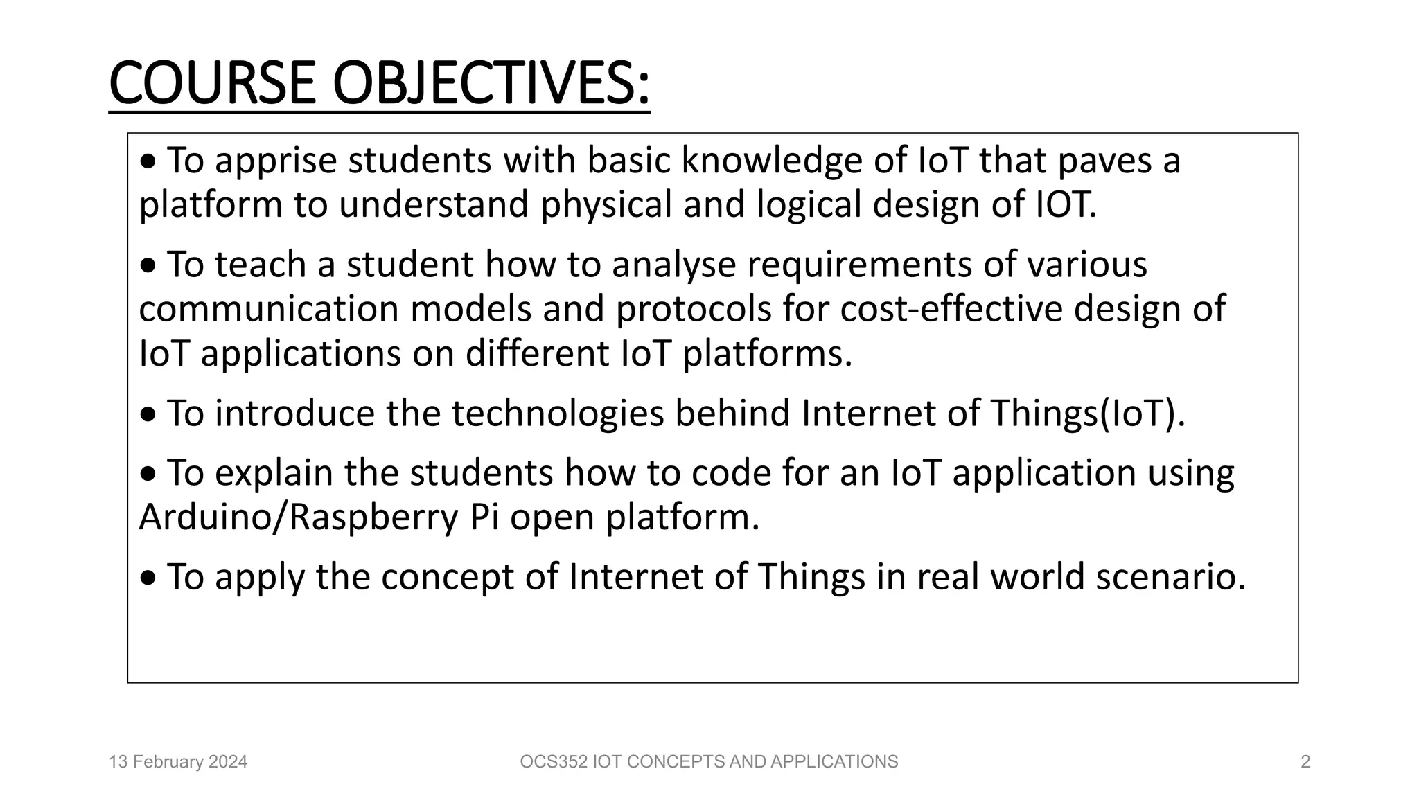 IOT UNIT 1 INTRODUCTION TO INTERNET OF THINGS | PDF