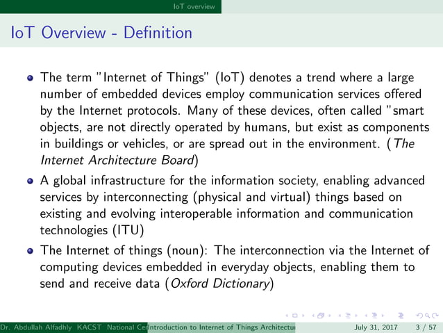 Introduction to IoT Architectures and Protocols | PDF