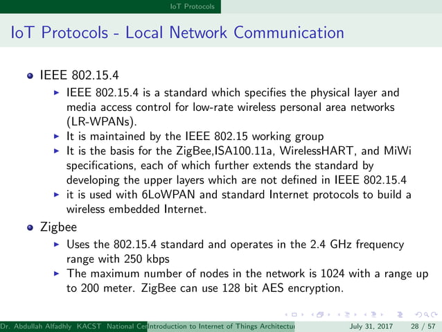 Introduction to IoT Architectures and Protocols | PDF