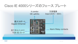 【Interop Tokyo 2015】 IoT 01: 産業用イーサネット スイッチ Cisco IE 4000 シリーズのご紹介 | PDF