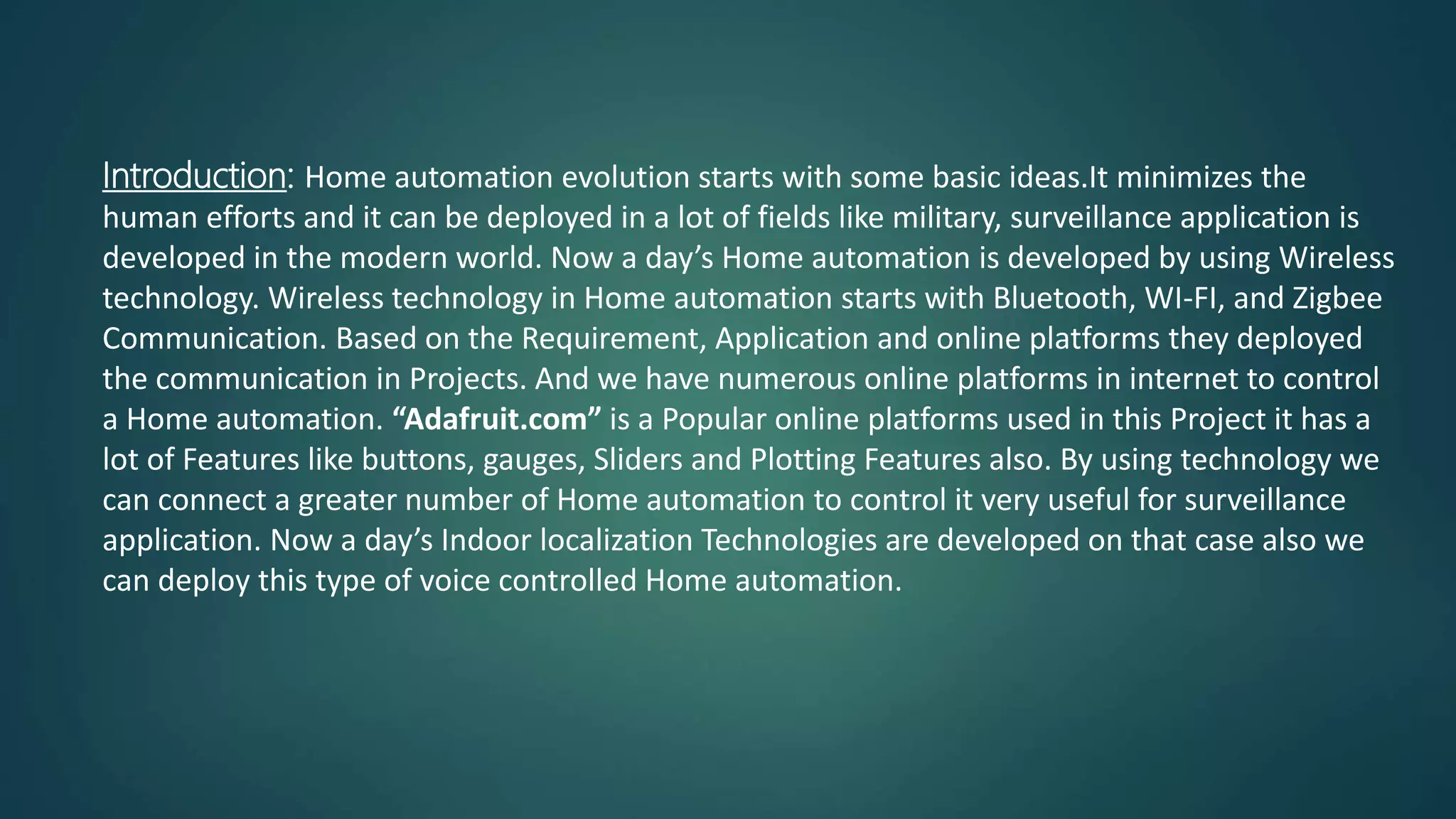 IoT Based Home Automation System Presantation | PPT IoT Based Home Automation System Presantation | PPT