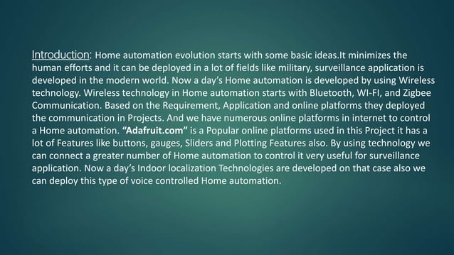 IoT Based Home Automation System Presantation | PPTX