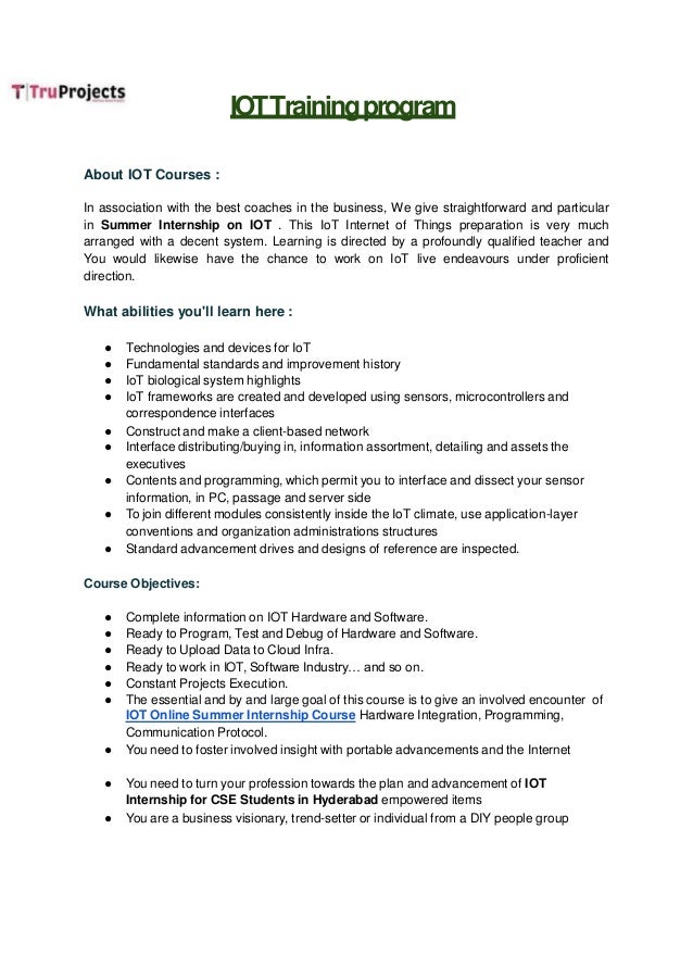 IOT Training program | PPTX