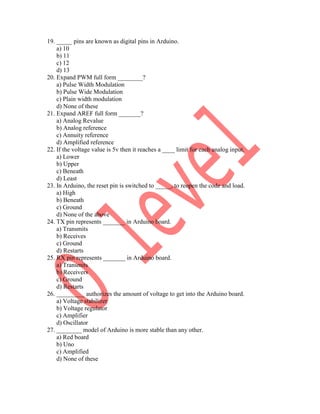 50+ Arduino MCQs with Answers | Beginners to Advanced Quiz for ...