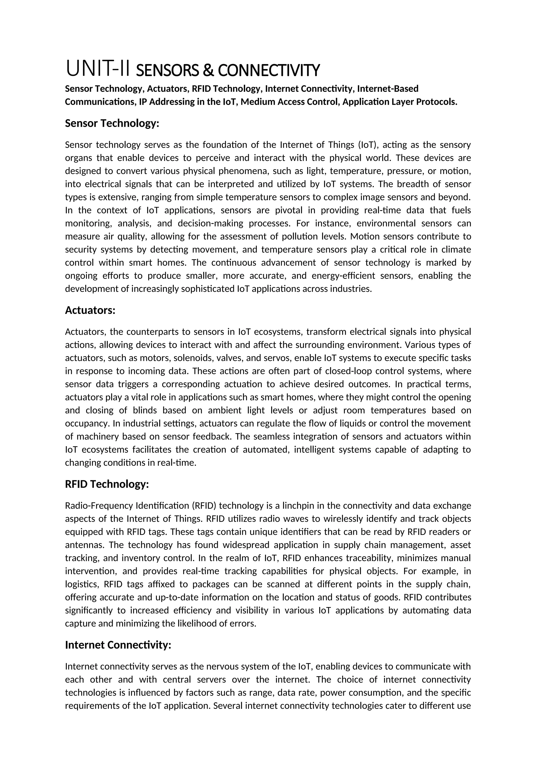 IoT ALL UNITS Notes.docxinternet of things note | DOCX
