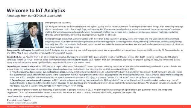 IoT Analytics Company Presentation May 2024 | PDF | Internet of Things | Internet