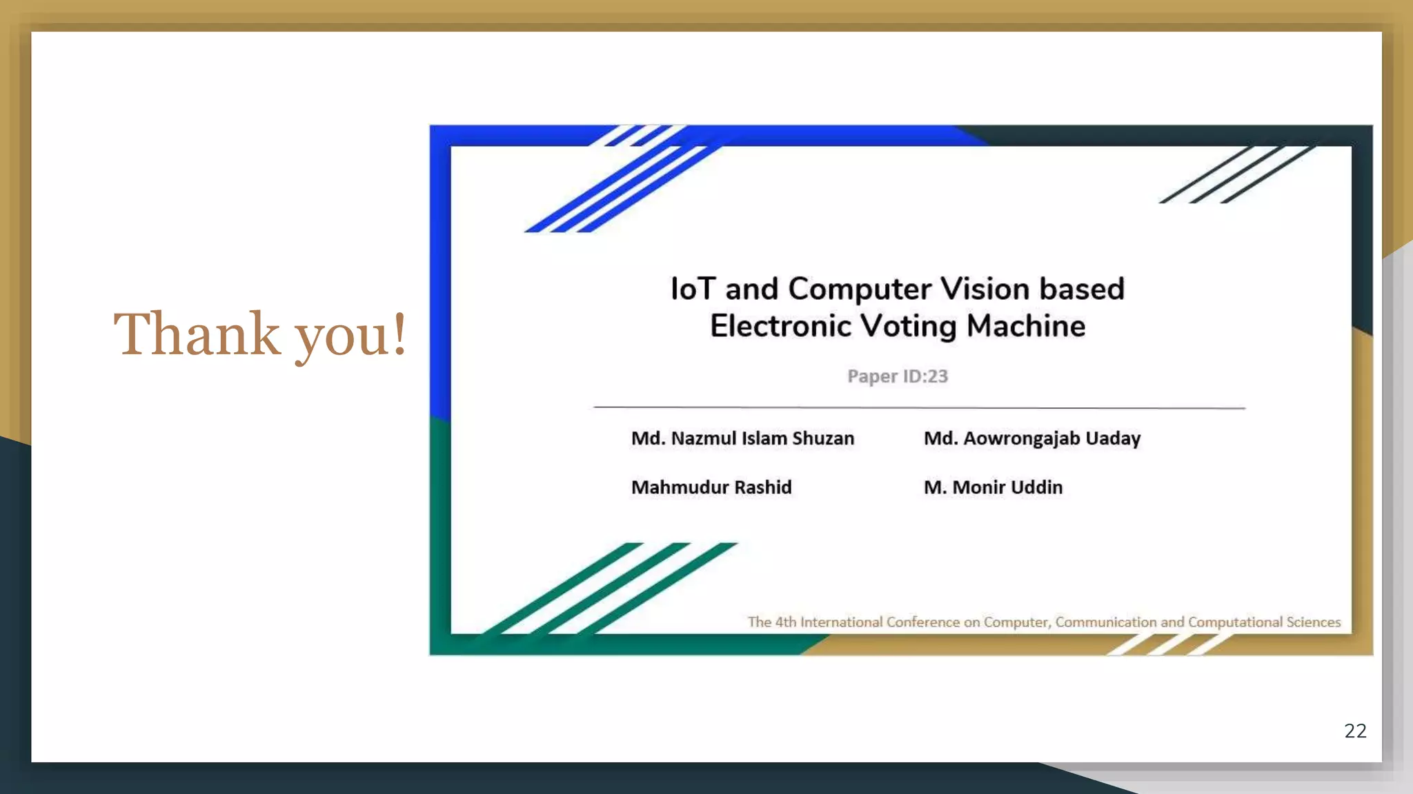 Iot And Computer Vision Based Electronic Voting Machine Ic4s Presentation Pptx Internet