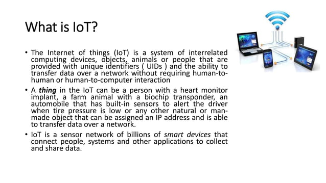 IoT and its applications ..presentation on the latest emerging ...