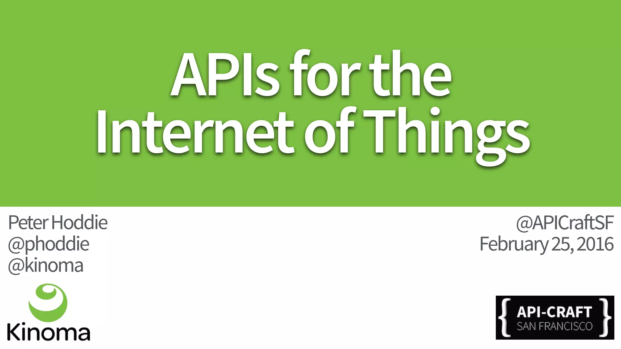 APIs for the Internet of Things | PDF | Web Development | Internet