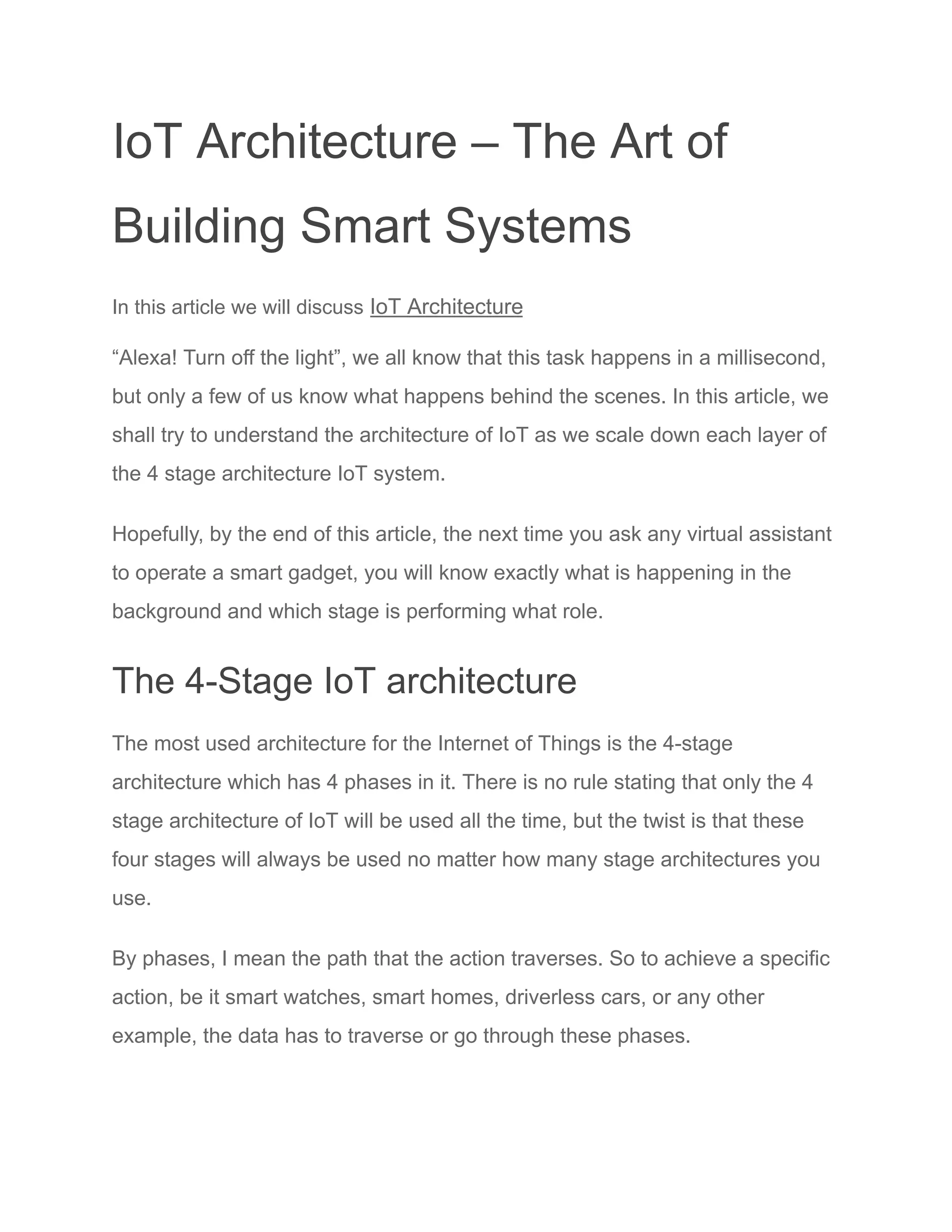 Iot Architecture Pdf