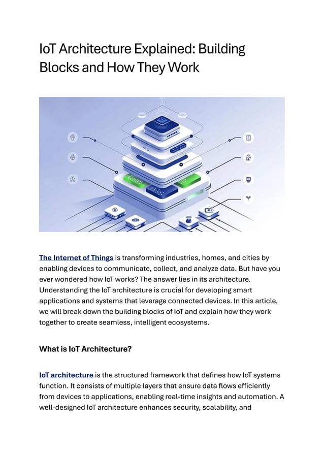 IoT Architecture: Key Layers and How They Power Smart Systems | PDF
