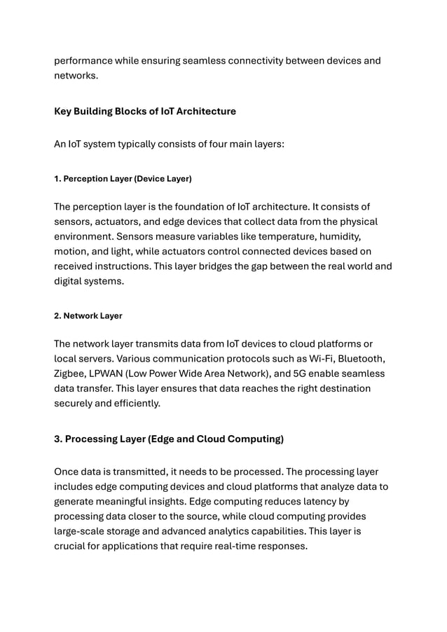IoT Architecture: Key Layers and How They Power Smart Systems | PDF