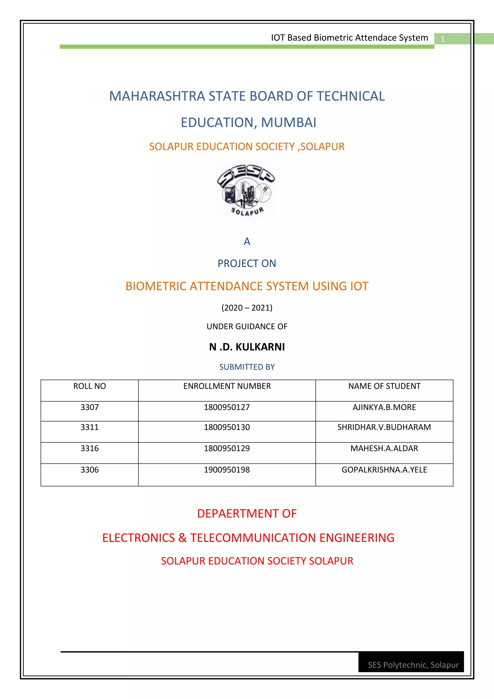 Iot Attendance System Using Fingerprint Module Pdf Internet Computing
