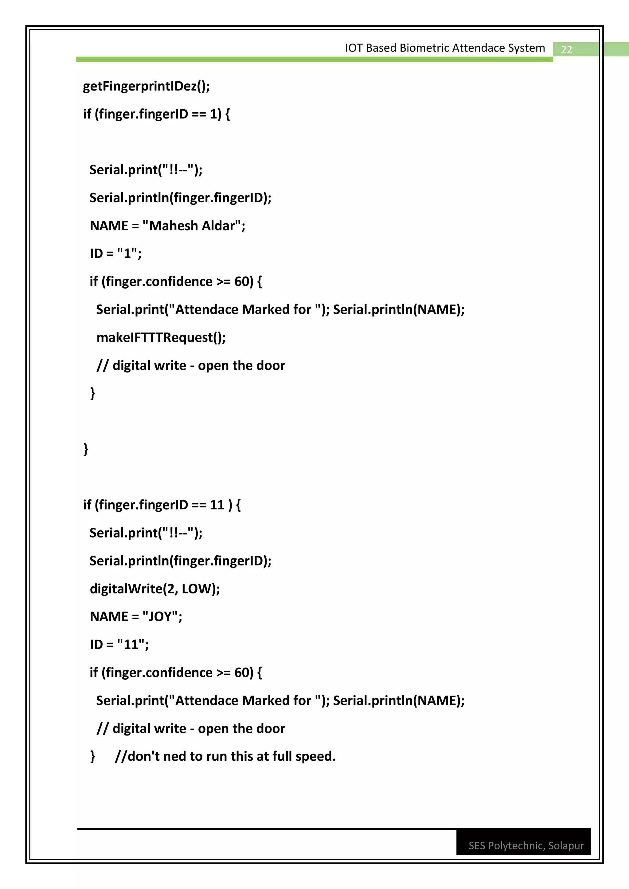 Iot attendance system using fingerprint module | PDF | Internet | Computing