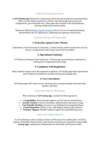 Why Every Smart Device User Needs an IoT Backup App | PDF