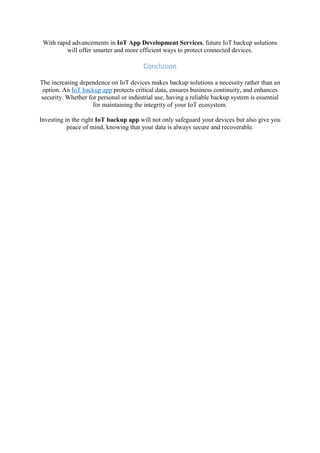 Why Every Smart Device User Needs an IoT Backup App | PDF