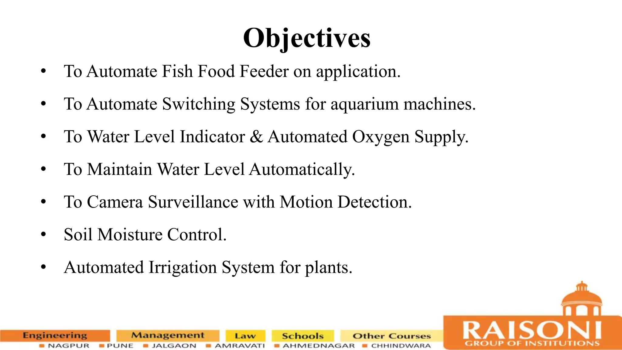 IOT based Automated System for Aquarium and Plants | PPTX