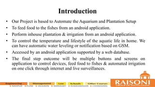 IOT based Automated System for Aquarium and Plants | PPTX