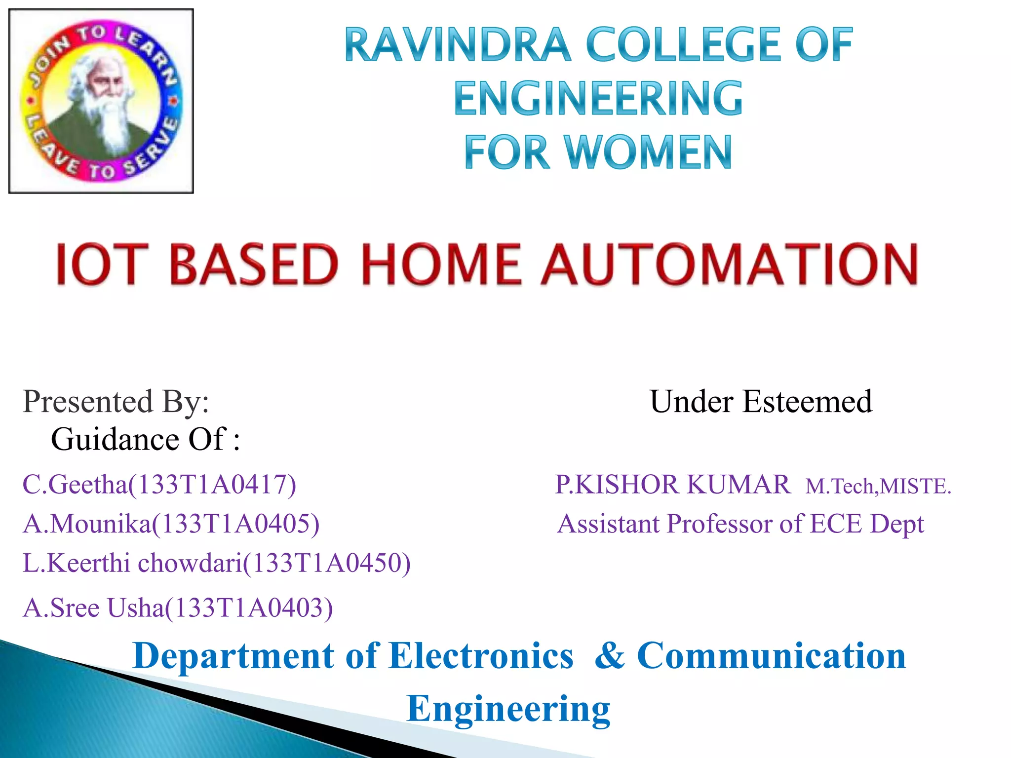 Iot based home automation | PPTX