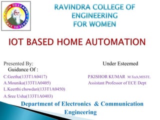 Iot based home automation | PPTX