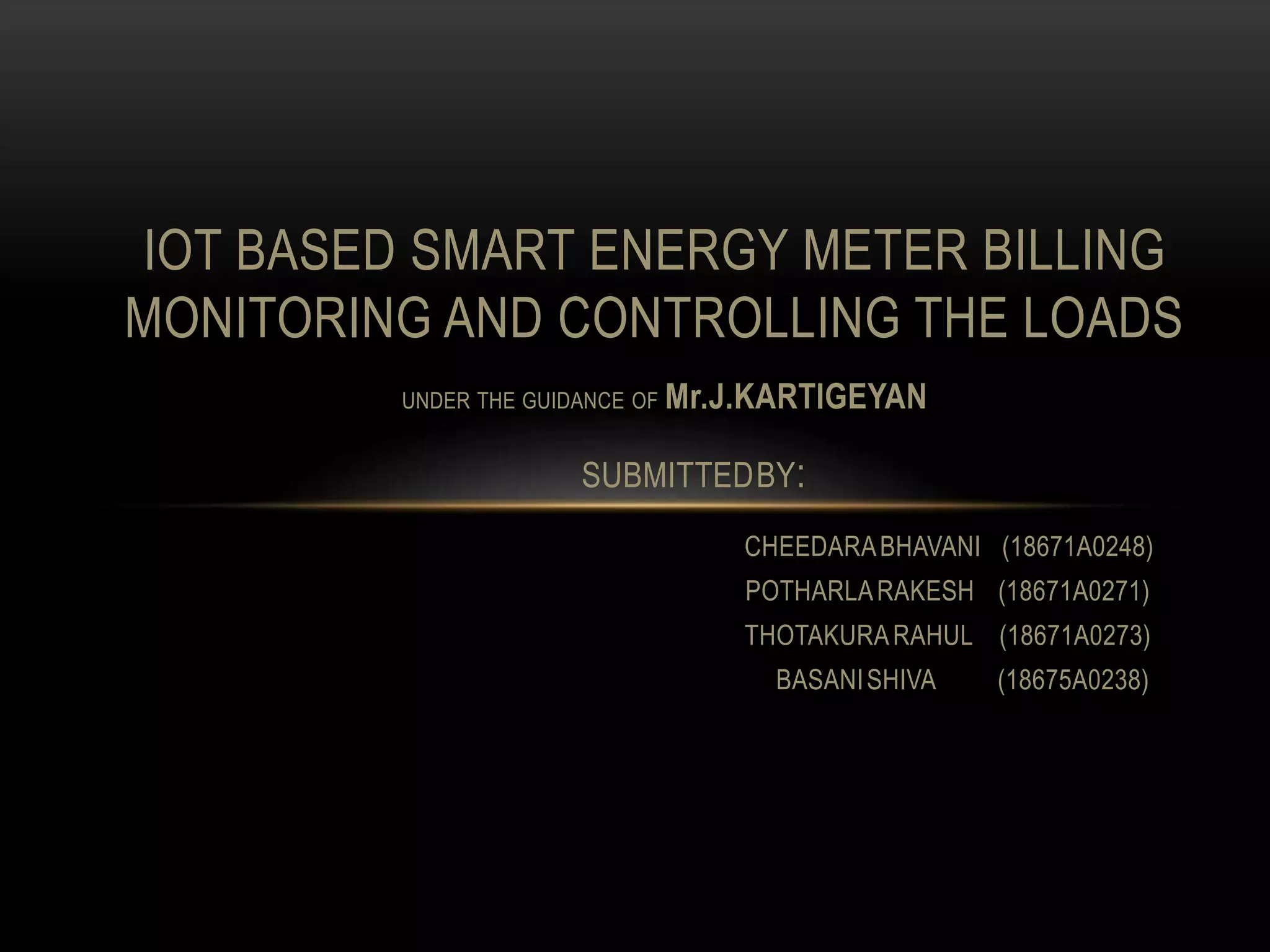 Iot Based Smart Energy Meter Billing Monitoring Ppt Pptx