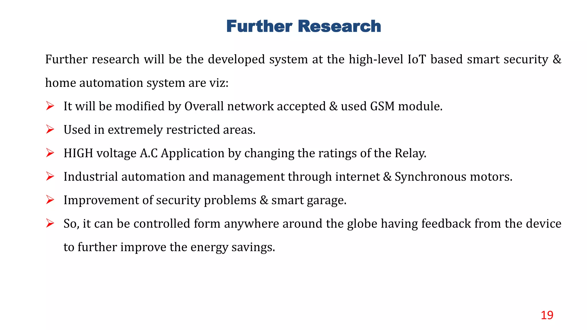 Internet Of Things Iot Based Smart Security And Home Automation System Pptx