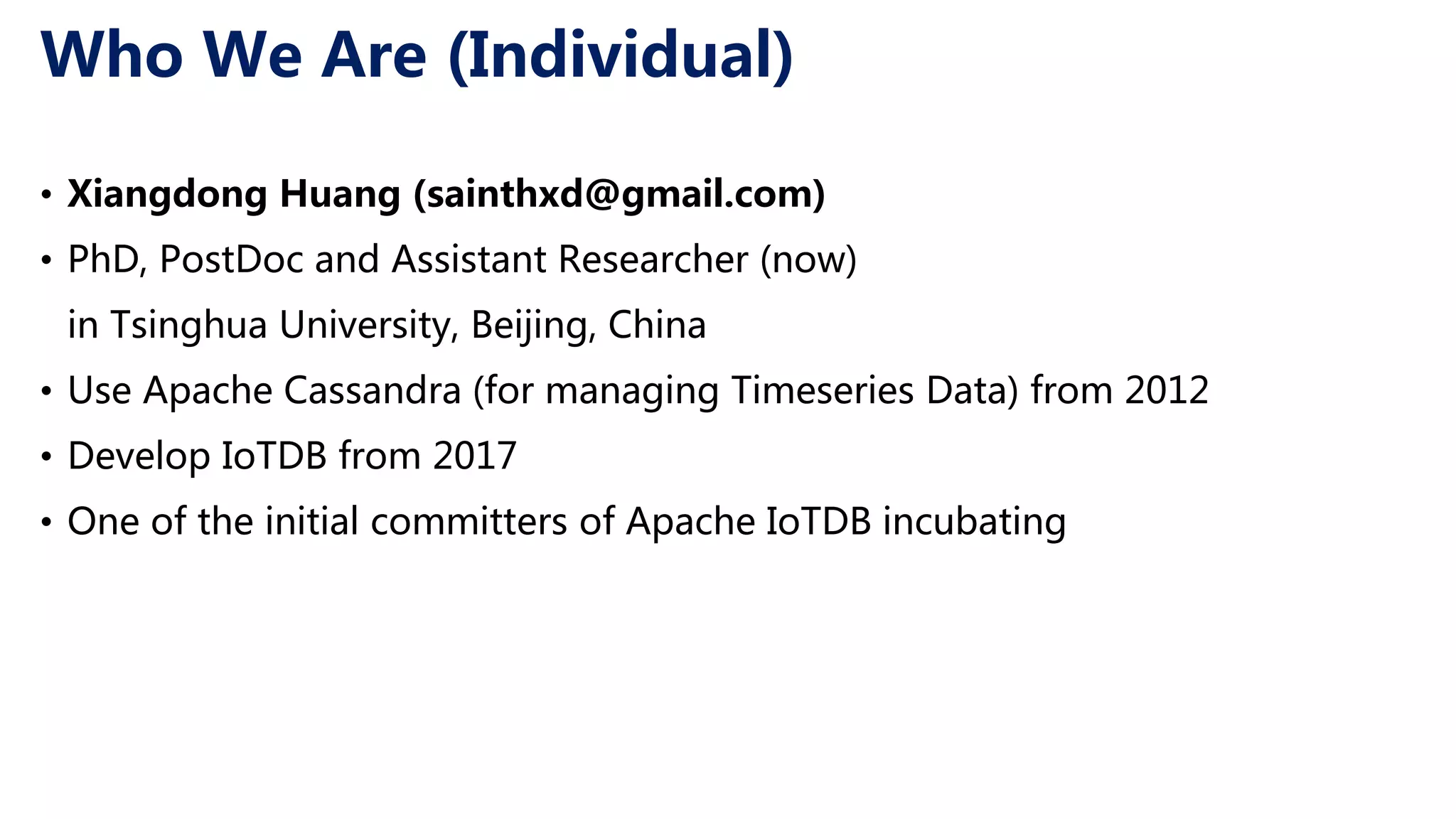 Apache IOTDB: a Time Series Database for Industrial IoT | PPTX