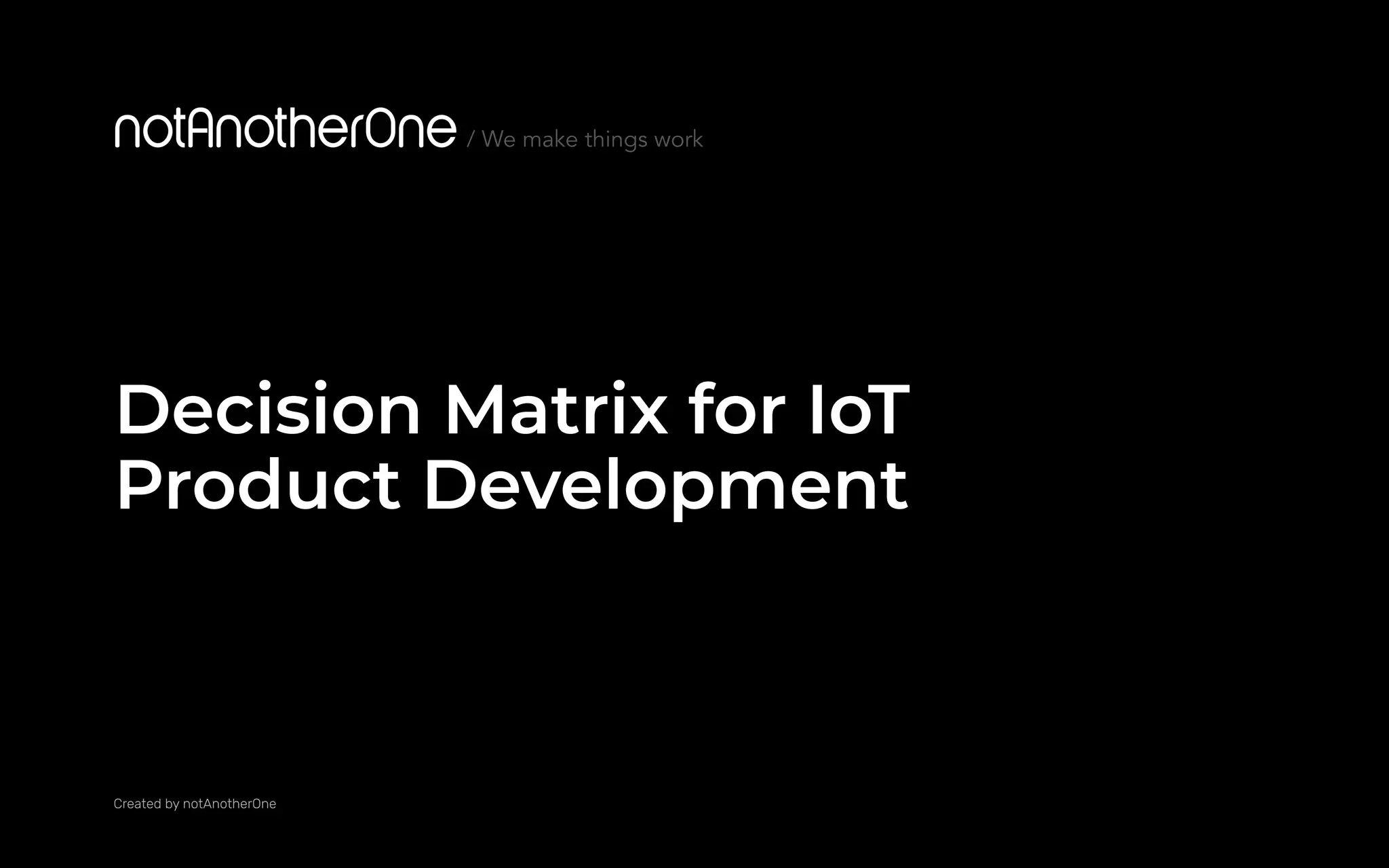 Decision Matrix for IoT Product Development | PDF