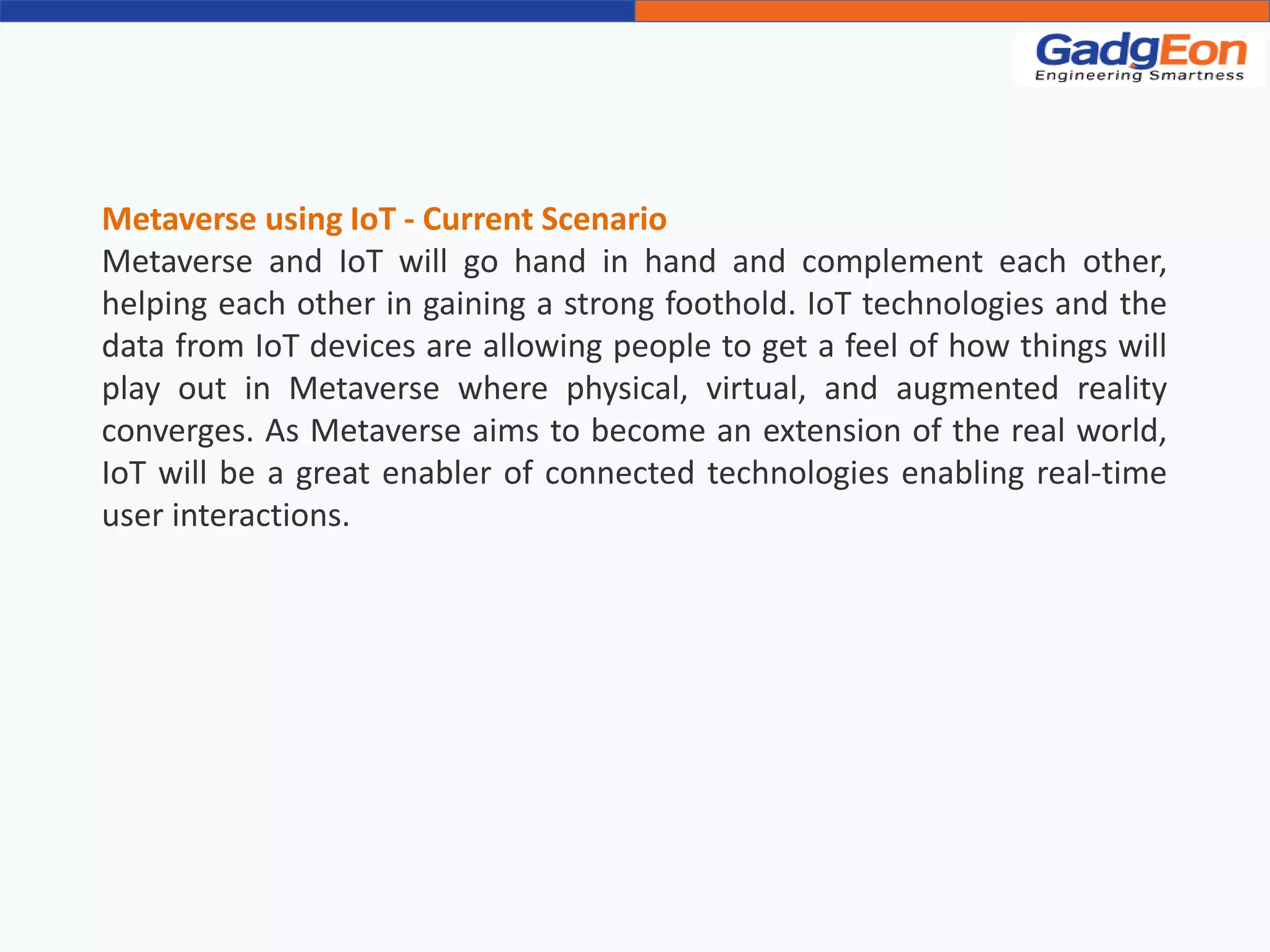 IoT Devices and Metaverse - An Overview | PPTX