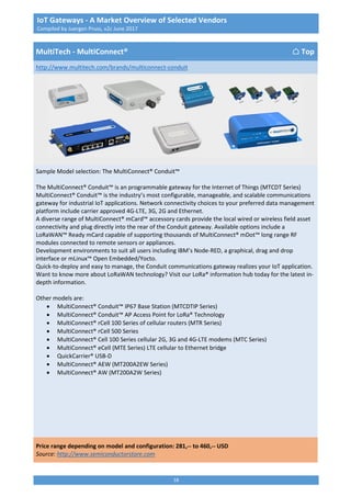 IoT Gateways - A Market Overview of Selected Vendors v2d - July 2017 | PDF