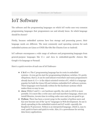 Internet ofThings Hardware IoT Software | PDF