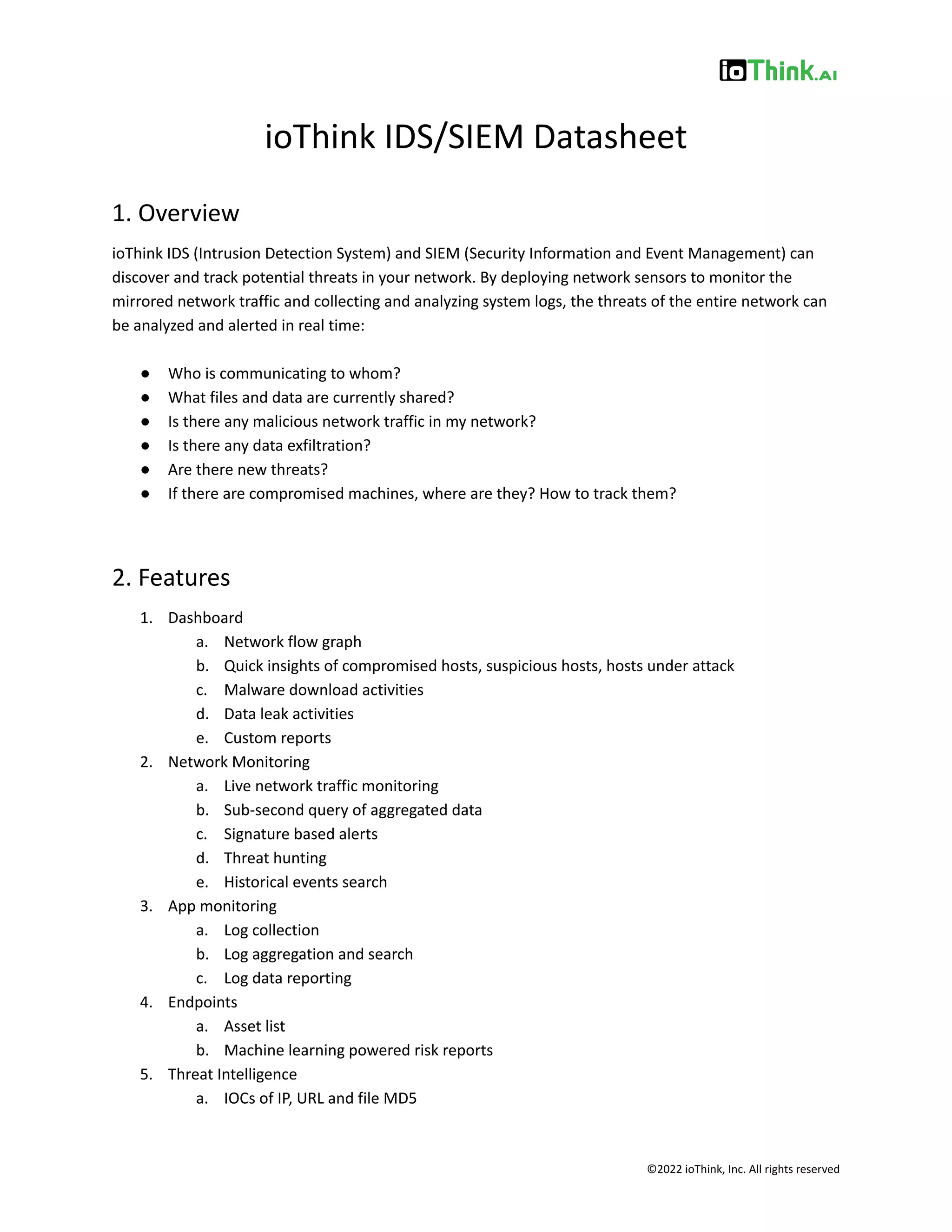 ioThink Security Datasheet | PDF