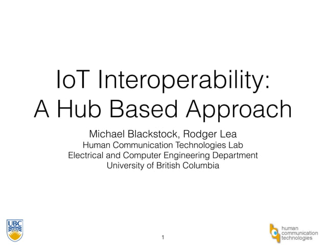 Iot Interoperability A Hub Based Approach Ppt