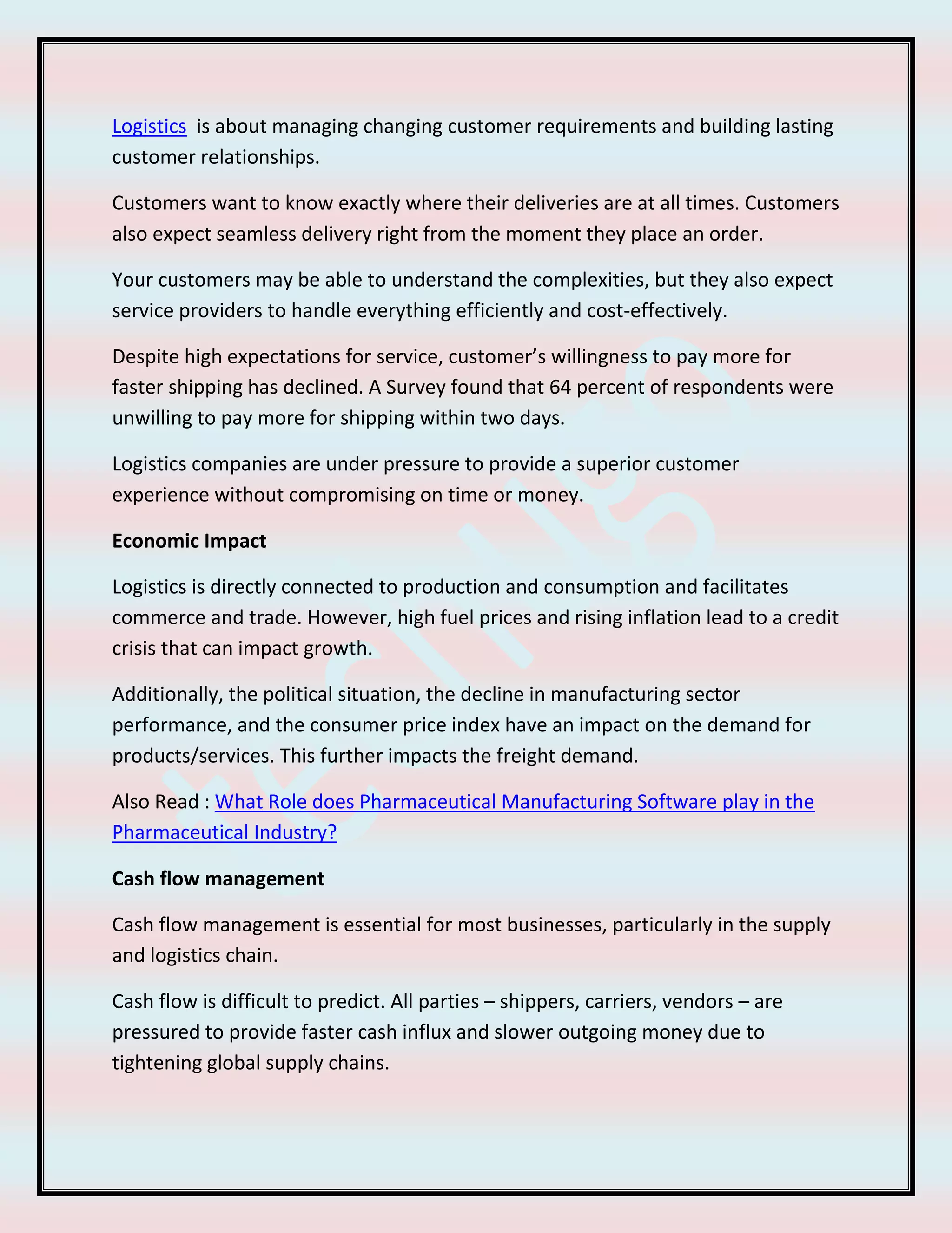 IoT in Logistics and Supply Chain- Role, Benefits and Use Cases. | PDF