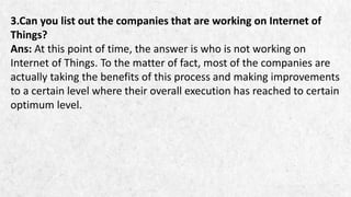 IoT interview questions. | PPTX