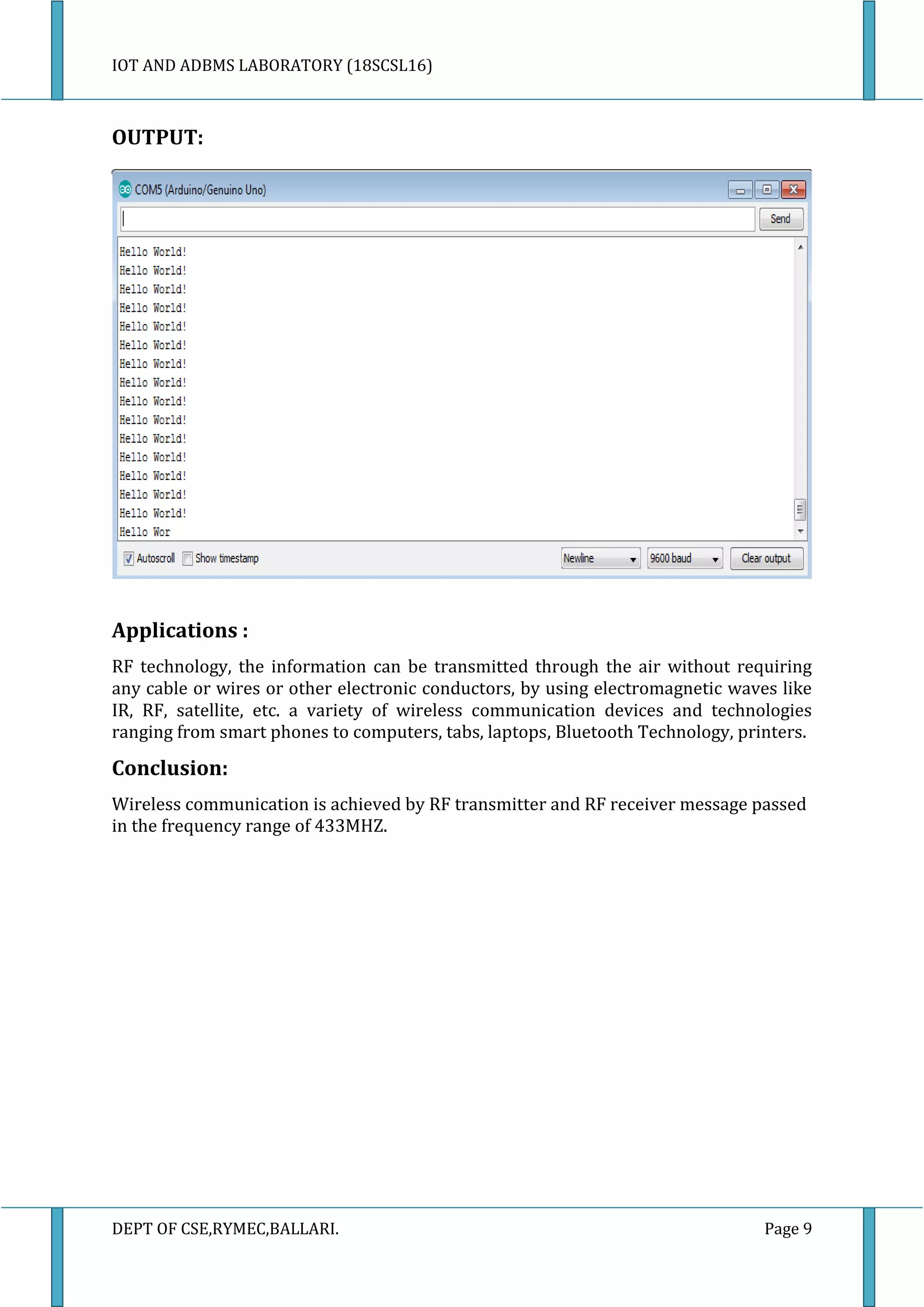 Internet of things laboratory | PDF