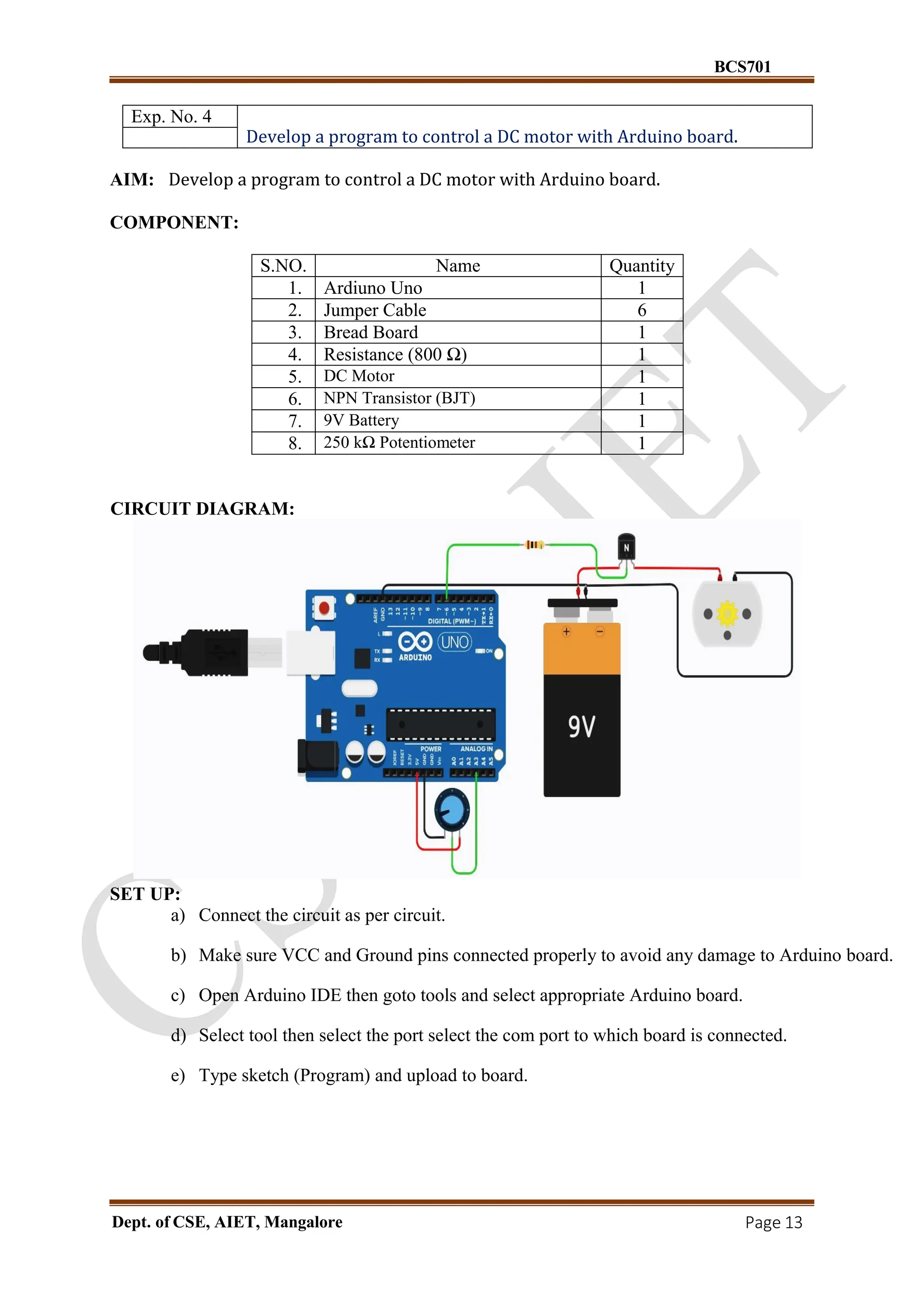 VTU IOT LAB MANUAL (BCS701) Computer science and Engineering | PDF