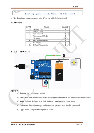 VTU IOT LAB MANUAL (BCS701) Computer science and Engineering | PDF