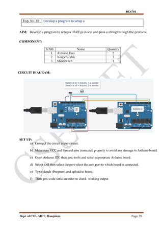 VTU IOT LAB MANUAL (BCS701) Computer science and Engineering | PDF