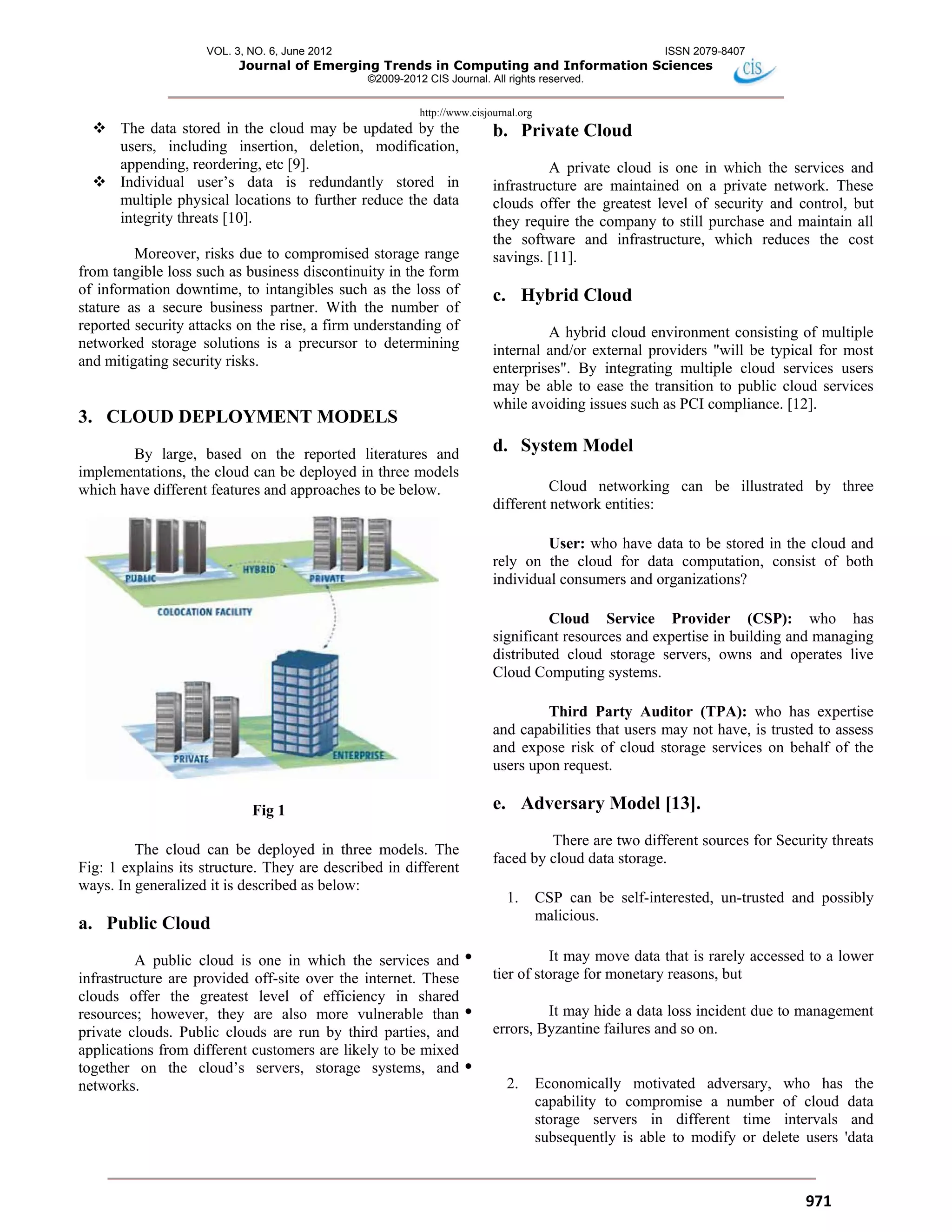 Proposed Model For Enhancing Data Storage Security In Cloud Computing Systems Pdf