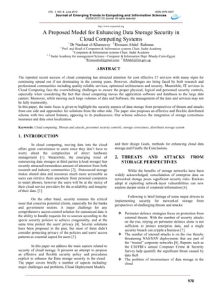 Proposed Model for Enhancing Data Storage Security in Cloud Computing Systems | PDF